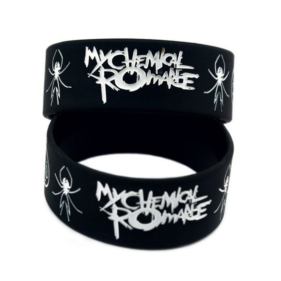 Jewelry | 2 My Chemical Romance Bracelets Band Wristbands Mcr Black ...